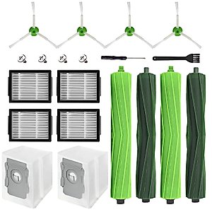 Replacement Parts accessories for Roomba i1+ i7 i7+ i3+ i4+ i6+ i8+ J7+ Plus I & J Plus series Vacuum Cleaner Inclue 4 Roller Brushes & 4 Filters & 4 Side Brushes & 2 Vacuum Bags
