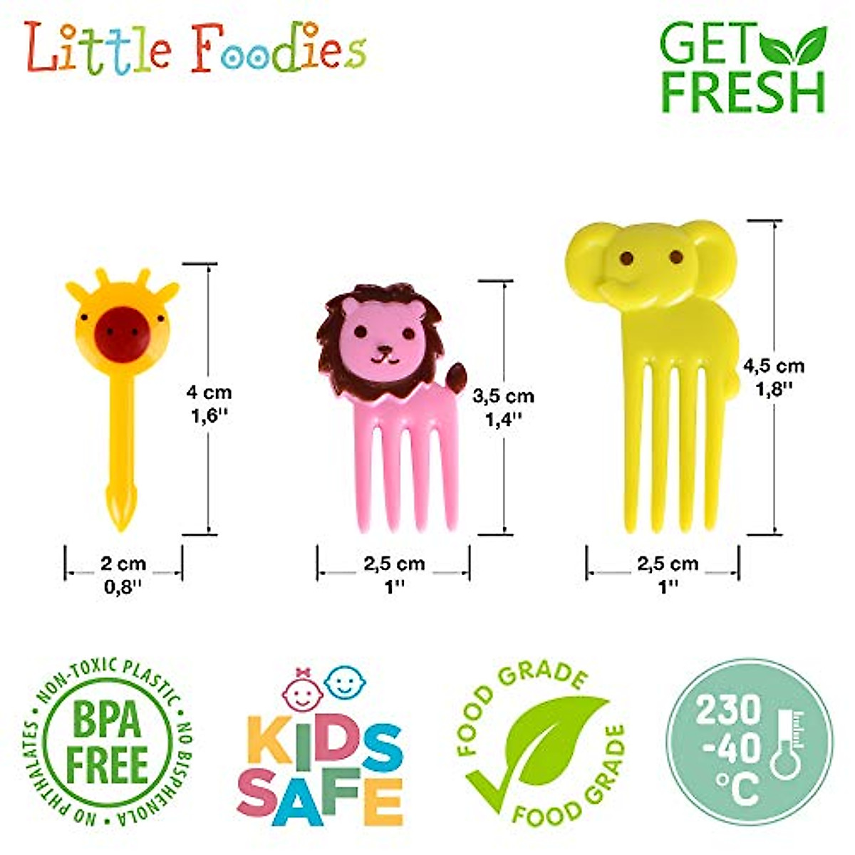 GET FRESH Food Picks for Kids, 30 Pieces Animal Bento Deco Set, Mini Bento Decorations Set for Baby Showers and Kids Parties, Mini Cartoon Toothpick, Bento Lunch Deco