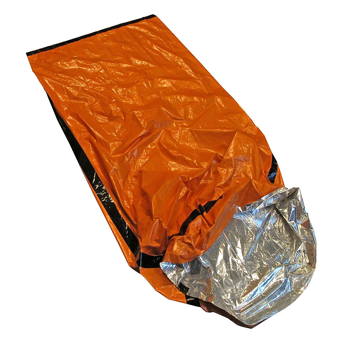 SE Heavy Duty Emergency Aluminized PE Sleeping Bag, 84" x 36", Orange - Ideal for Camping, Hiking, and Survival Kits - EB122OR