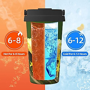 WANGZHAO Two Geckos Print Double Wall Stainless Steel Vacuum Insulated Tumbler Cup Home Thermal Cup