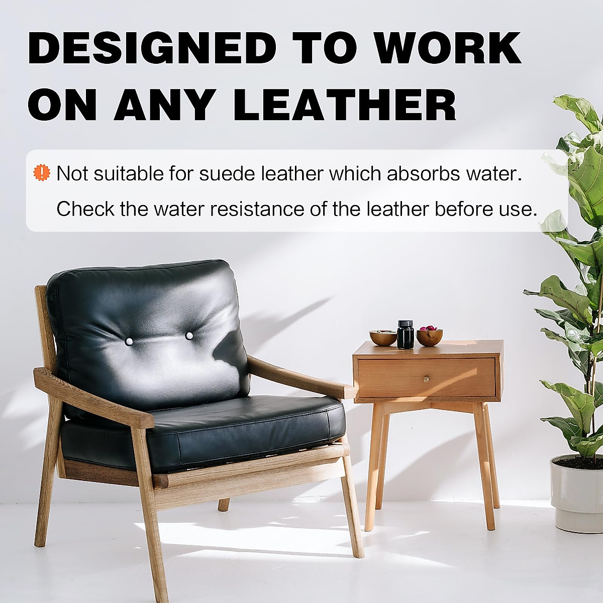 WEYSTOM Leather Recoloring Balm - Black Leather Repair Kit for Furniture, Leather Dye, Recolor, Renew, Repair & Restore Aged, Faded, Cracked, Peeling and Scuffed Leather