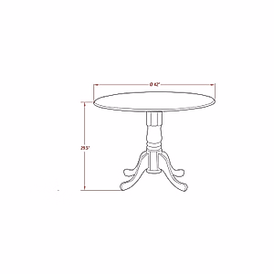 HomeStock Artistic Accomplishment Antique Round Dining Table Made of Sturdy Wood, Round Table Top with Pedestal Base, Ideal for Small Dining Areas, Compact Dining Table with Dropleaf, 42 x 42 Inch