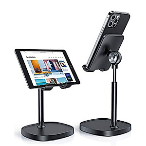 LISEN Office Supplies Decor Cell Phone Stand Universal Home Office Desk, Reduce Neck Pain Height Angle Adjustable Cell Phone Stand, Taller, and More Photogenic iPhone Stand When Phone & Tablets Video