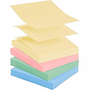 Office Depot® Brand Pop-Up Notes, 3" x 3", Assorted Pastel Colors, 100 Sheets Per Pad, Pack of 12