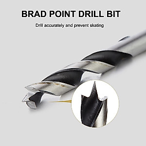 Hymnorq Brad Point Wood Drill Bits 8PC Set, Metric Size 3mm-10mm by 1mm in Index Case, High-Carbon Steel, Perfect for DIY Woodworking Carving Engraving Drilling