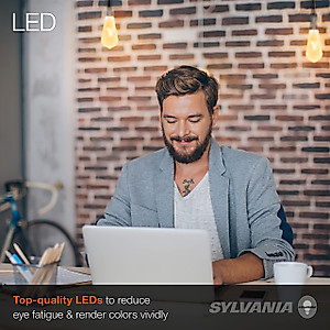 SYLVANIA LED Vintage Filament ST19 Light Bulb, 60W Equivalent, Efficient 7W, Medium Base, 650 Lumens, Dimmable, 2175K, Amber Glow - 4 Pack (40329)