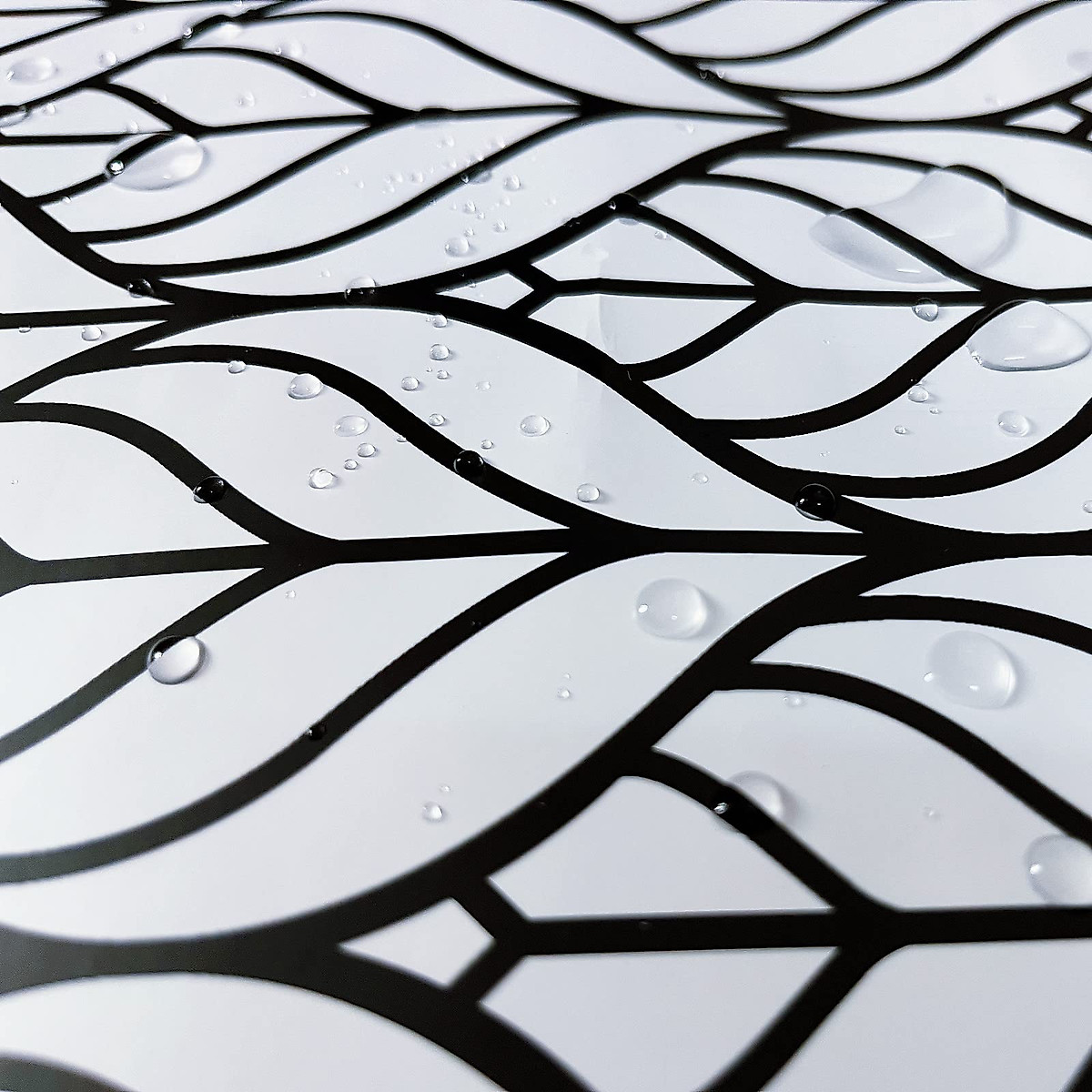 Black and White Peel and Stick Contact Paper Self Adhesive Umbrella Shape Wallpaper Removable Vinyl Film Decorative Shelf Drawer Liner Sticker 17.7 inch x 118 inch (Black and White, 17.7 x 118 inch)