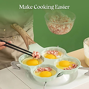 Egg Pan 4 Cup Omelette Pans Nonstick 4 Cute Animal Patterns Versatile Breakfast Skillet Healthy Breakfast Pancake Pan for Eggs, Plett, Crepes, Compatible with Gas Stove and Induction Cooktop (Black)