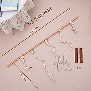 EVOLVEOVER Hat Holder Organizer Boho Wall Hanging Hat Rack Fedora Cowboy Hat Storage Baseball Cap Hanger Macrame Display Shelf Bohemian Hooks