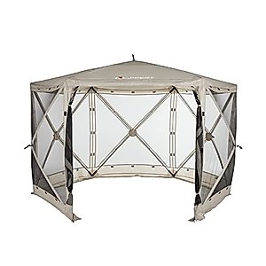 Lippert Picnic Popup Gazebo Tent for Camping, Patios and Easy Outdoor Shelter - 12' x 12', Brown