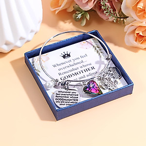 Godmother Gifts from Godchild Godmother Bracelets Godmother Christmas Gifts from Goddaughter Godson God Mother Charm Bangle Proposal Necklace Keychain Birthday Jewelry Gift Ideas for Godmother Women