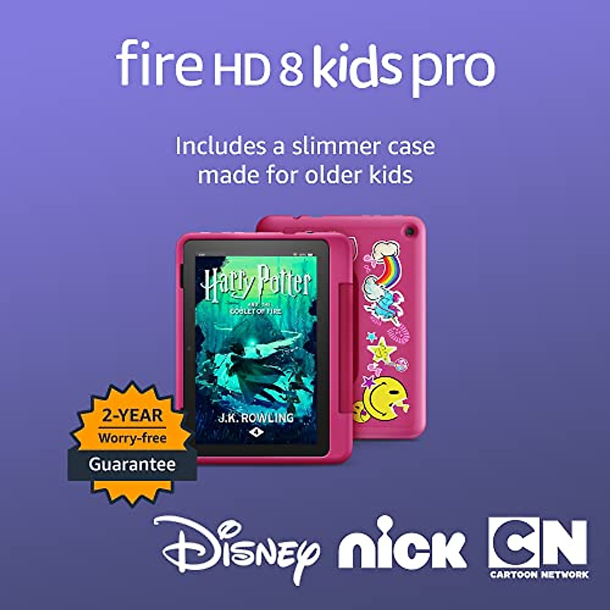 All-new Amazon Fire HD 8 Kids Pro tablet, 8" HD display, ages 6-12, 30% faster processor, 13 hours battery life, Kid-Friendly Case, 32 GB, (2022 release), Rainbow Universe