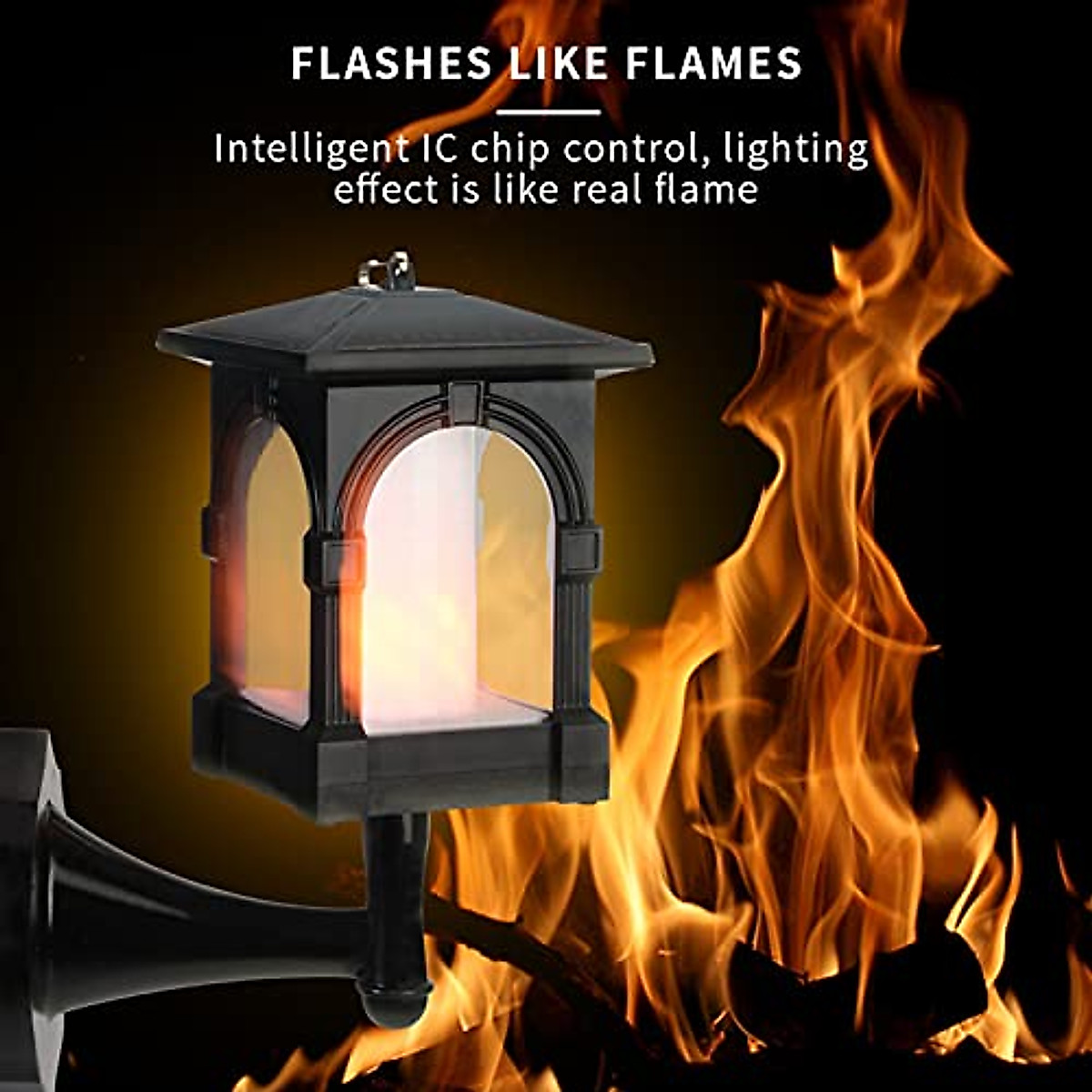 ARGCVU 99LEDs Solar Flame Lights with Lighting Controller,Outdoor Waterproof Solar Lantern with The Alternate USB Charging for Garden,Yard,Patio,Balcony(2PACK)