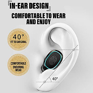 Wireless Earbuds, Mini Blue-tooth Earbuds Headphones Stereo Earphones Anti-sweat, in-Ear Headphones Sports Music Earbuds with Charging Case/Built-in Mic/Noise Cancelling/Immersive Premium Sound
