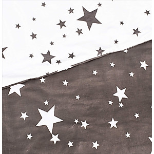 MEJU Star Twinkle 100% Cotton Duvet Cover 43" X 59" + Pillowcase 13" X19" Bedding Set with Zipper Closure for Baby Toddler Boys Girls Crib Bed Decoration Gift