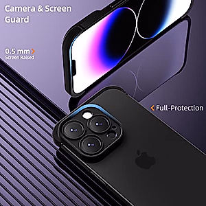 Hoerrye for iPhone 13 Pro Max Camera Lens Protector with Silicone Bumper, Frameless Slim/Ultra-Thin Lightweight Case,HD Tempered Glass Camera Screen Protector Cover Film Accessories,Black
