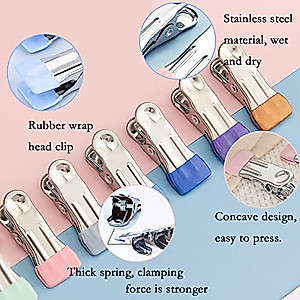 Clothes Pins for Hanging Clothes Clothespins - Colored Heavy Duty Clothespins for Clothesline, Stainless Steel Metal Clips for Clothes, Socks, Towel, Photo, Snack, 30 Pack