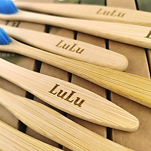 Natural Bamboo Toothbrush - Charcoal Clean Toothbrush for Oral Care Teeth Cleaning - Environmentally Friendly Organic Medium Soft Bristle Brushes