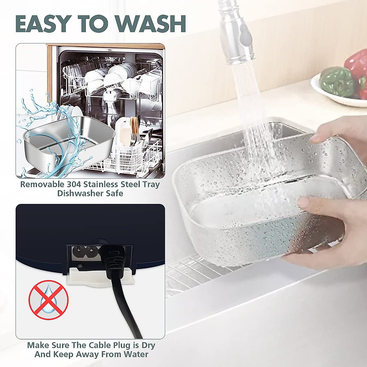 Andvon Electric Lunch Box 60W Food Heater 3-In-1 Portable Food Warmer Lunch Box for Car & Home,1.5L Heated Lunch Boxes for Adults, Truckers,with Carry Bag