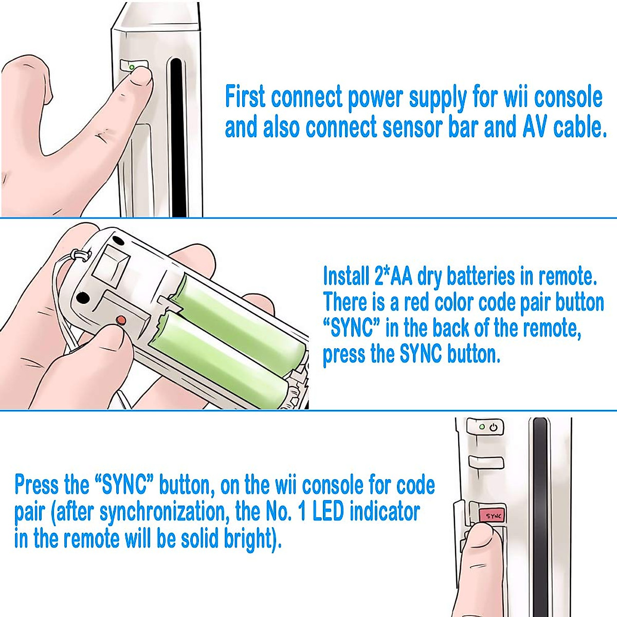 Wii Remote Controller, 2 Packs Upgrade Wii Wireless Controller Compatible with Wii Wii U Console(Pink and Blue)