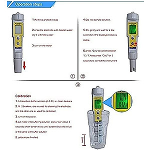 YUESFZ Precise Portable Acidity PH Tester High-Precision Pen-Type PH Meter Pen Waterproof PH Test Pen Water Quality Tester Practical Water Quality Detector