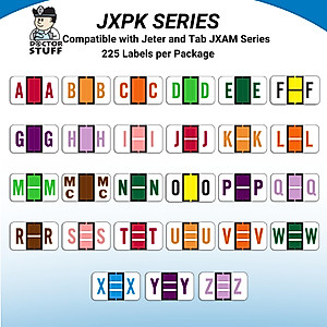 Doctor Stuff - File Folder Labels, Alphabet Letter Mc, Jeter/TAB 5100 - JXAM Series Compatible Alpha Stickers, Brown, 15/16" x 1-5/8", 225 Labels per Package
