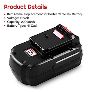 OHYES BAT 18 Volt PC18B Replacement Battery Compatible with Porter Cable 18V Battery PC18B-2 PCC489N PC18BLEX 2Packs