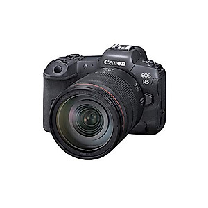 Canon EOS R5 Full Frame Mirrorless Camera + RF 24-105mm F4 L is USM Lens Kit, Black (4147C013) (Renewed)