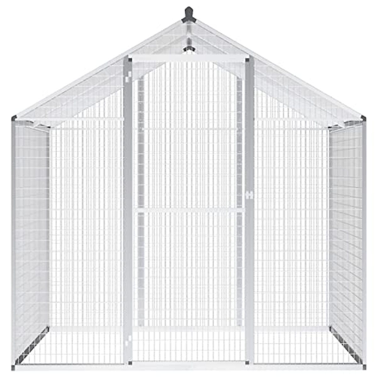 Festnight Outdoor Aluminum Bird Cage Large Parrot Cockatiel Macare Finch Walk in Aviary Heavy Duty Wire Mesh Flight Protect 70.1 x 48 x 76.4 Inches (L x W x H)
