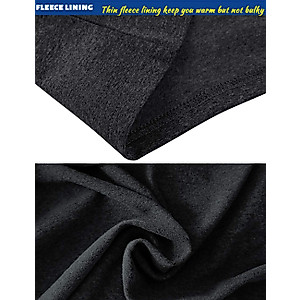 TACVASEN Men's Fleece Shirts Sports Performance Shirts Fleece Pullover Active Shirts for Men Long Sleeve Pullover Shirts Tops Zip Up Black Grey, XL