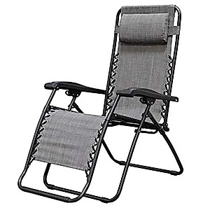 Caravan Canopy Infinity Zero Gravity Steel Frame Patio Deck Chair, Grey (Pair)