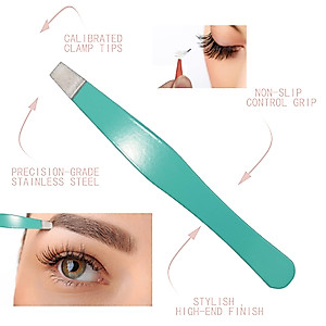 Mini Eyebrow Tweezers Set - Professional Stainless Steel Tweezers for Travel, Best Precision Tweezers for Eyebrows - Great Precision for Facial Hair Removal, Portable for Outdooring (4 Colors)