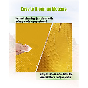 Helidrago Bearded Dragon Tank Accessories, Reptile Substrate Floor, Leopard Gecko Tank Liner Mat for 40 Gallon, 20 Gallon, 50 Gallon,75 Gallon Lizard Tank, Yellow