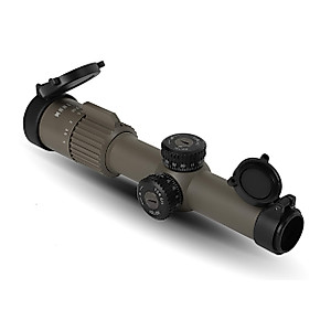 Monstrum Alpha 1-4x24 First Focal Plane FFP Rifle Scope with MOA Reticle | Flat Dark Earth | H-Series 30mm Offset Scope Rings | Bundle