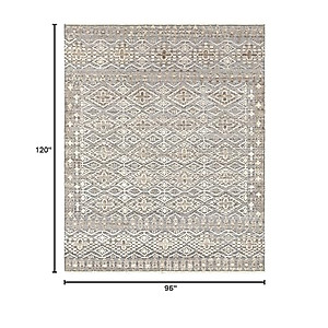 Mark&Day Area Rugs, 8x10 Haalweide Traditional Medium Gray Area Rug, Grey Cream Carpet for Living Room, Bedroom or Kitchen (8' x 10')