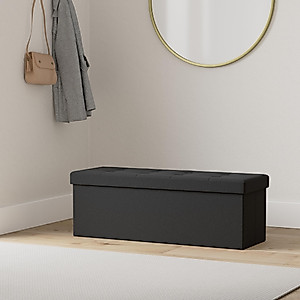 Lifetime Home 43" Folding Storage Ottoman Bench for Living Room, Bedroom, TV Entertainment - Bedroom Bench with Hidden Storage, Foot Rest Stool - 660 Capacity & Holds up to 5.6 Cubic Feet of Storage