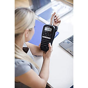 Brother PT-H110 Label Maker, P-Touch Label Printer, Handheld, QWERTY Keyboard, Up to 12mm Labels, Includes 12mm Black on White Tape Cassette