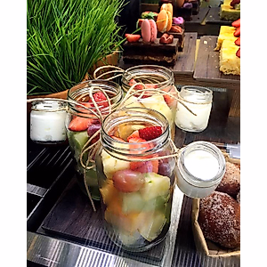 JARMING COLLECTIONS Glass Regular Mouth 24 oz Mason Jars with Lids & Bands - BPA Free Plastic Storage Lids - Made in USA - 24oz Mason Jars Regular Mouth 24 oz with Lids - Set of 2