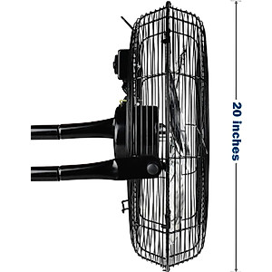 Simple Deluxe 20 Inch 3-Speed High Velocity Heavy Duty Metal Industrial Floor Fans Quiet for Home, Commercial, Residential, and Greenhouse Use, Outdoor/Indoor, Black, 1-Pack