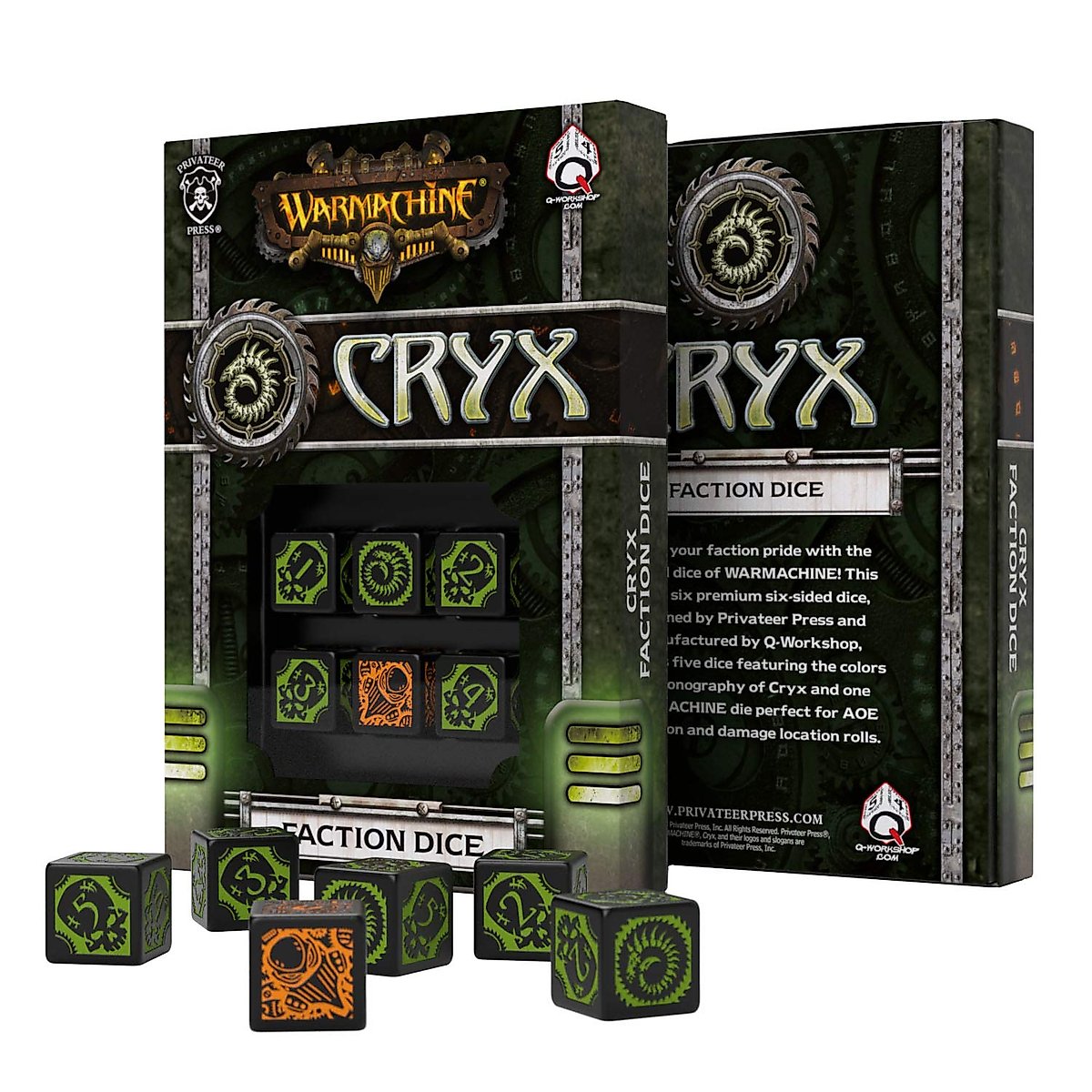 Q WORKSHOP Warmachine Cryx Faction RPG Dice Set 6 x D6