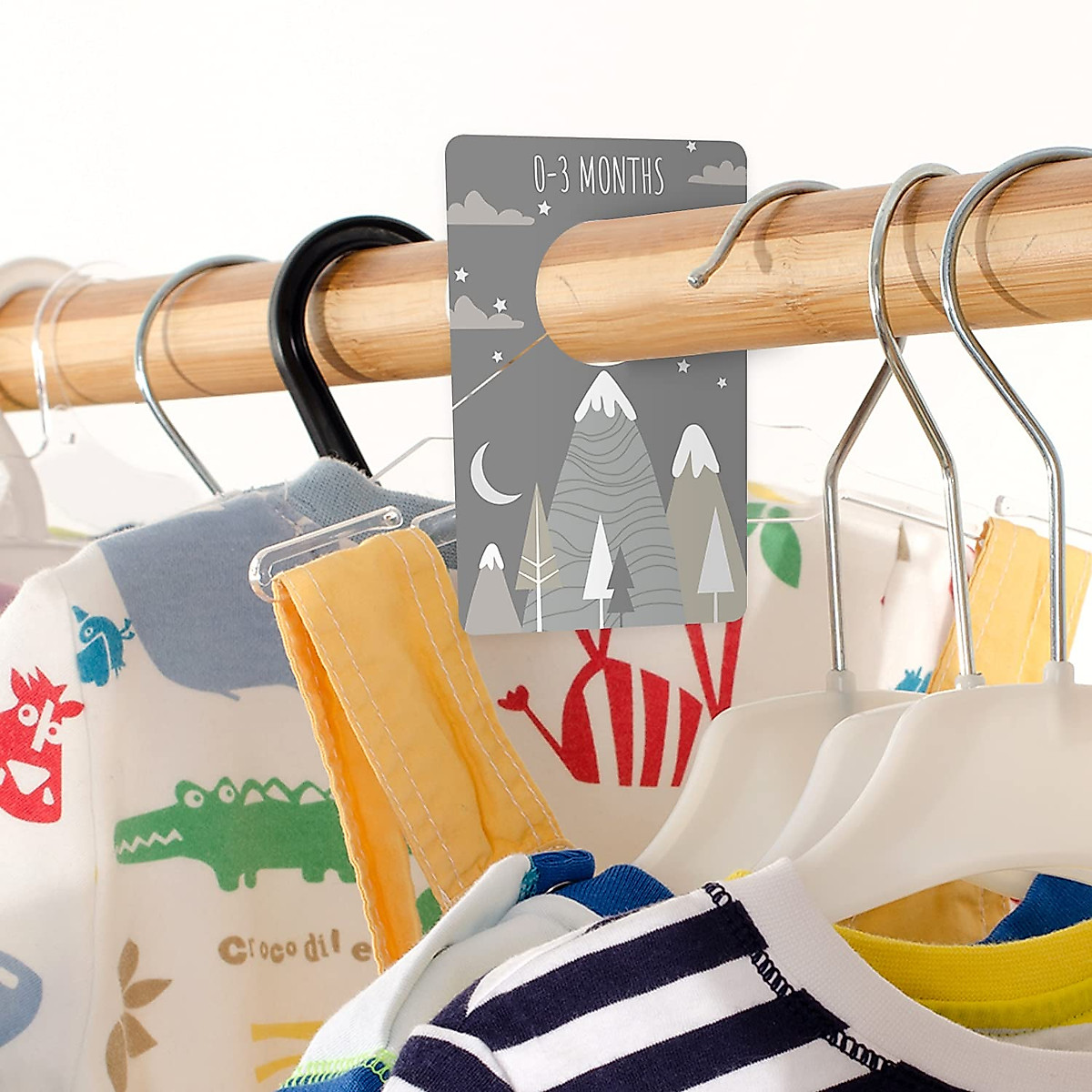 Canopy Street Gender Neutral Closet Clothing Dividers/Trendy Mountain Closet Organizer for Boy Or Girl Newborn to 4T Clothes / 4" x 6" Adventure Nursery Dividers