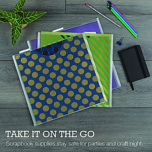 Samsill Scrapbook Paper Storage Organizer, 12 Count of Individual Top Loading Files with Customizable Tabs, Holds 12 x 12 Inch Scrapbook Paper, Vinyl Paper, Photos, Clear, PVC and Acid Free, 12 Pack