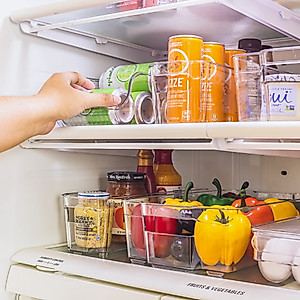 Sorbus Fridge Bins and Freezer Bins Refrigerator Organizer Stackable Food Storage Containers BPA-Free Drawer Organizers for Refrigerator Freezer and Pantry (Pack of 8)