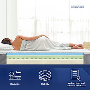 Olee Sleep 9 Inch Ventilated Gel Infused Memory Foam Mattress, CertiPUR-US® Certified, Gray, King