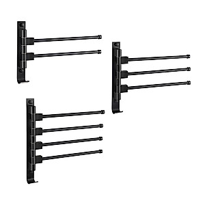 Rotating Towel Bar Hand Towel Holder Wall Mounted Storage Shelf Towel Ladder Hanger for Bathroom Kitchen Waterproof Towel Bar Holder Rack Adhesive Bathroom Replacement Bath Shelf Small Wall