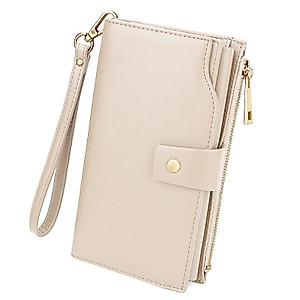 Uromee Wallet Women Vegan Leather RFID Blocking Large Ladies Wristlet Purse Card Holder Organizer Clutch