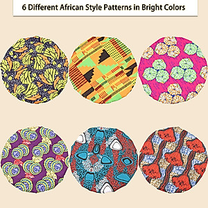 6 Packs Double Layer Satin Bonnet for Women Silk African Print Sleep Cap Head Scarf Large Head Wrap Soft Night Sleeping Hat Adjustable for Long Curly Natural Hair Braids