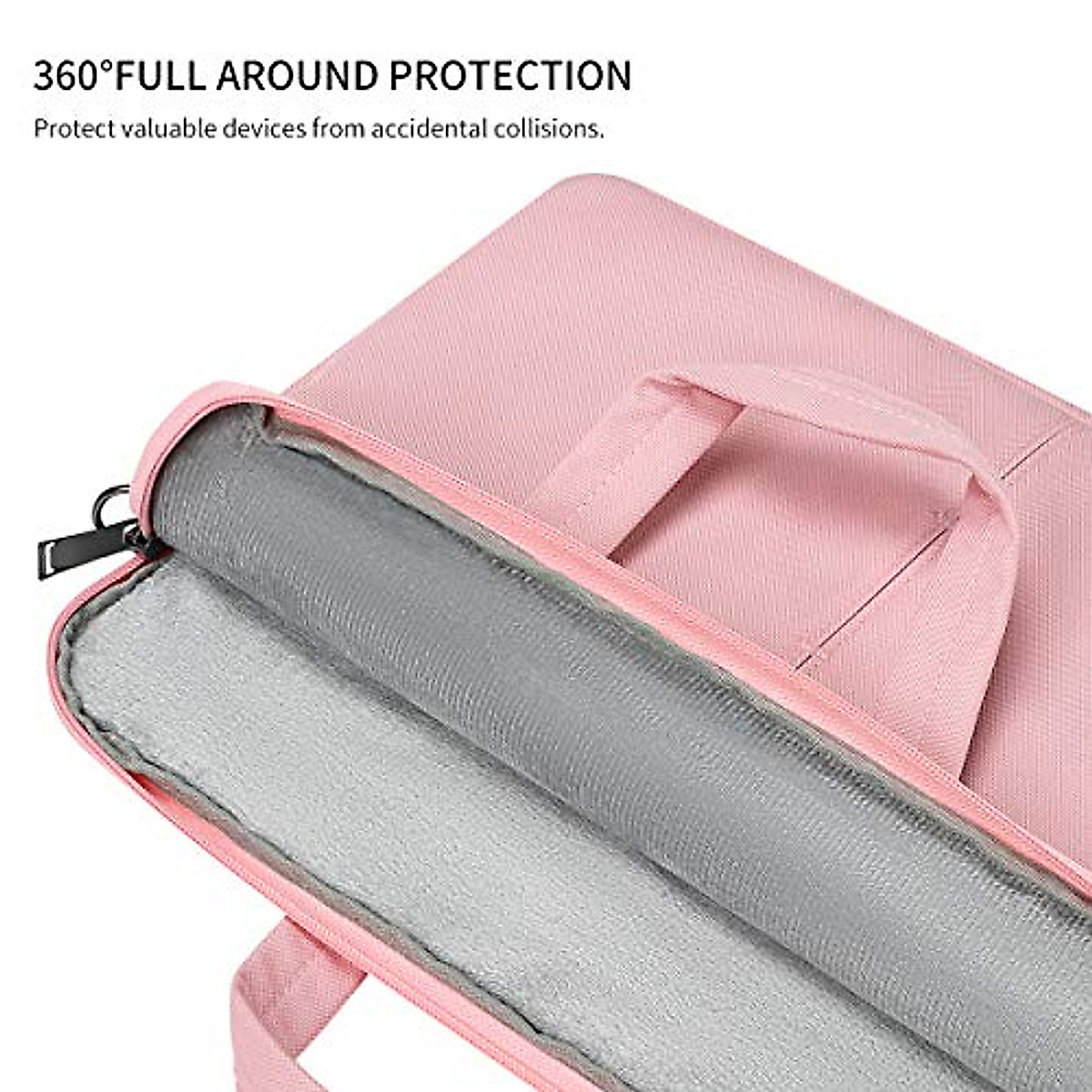 13.3 14 Inch Laptop Case Shoulder Bag Carrying Sleeve for MacBook Air 15.3 M2, HP Chromebook/EliteBook/Stream, Lenovo IdeaPad Flex 5,13.5 Inch Surface Laptop 5, ASUS Dell Acer Samsung Computer, Pink