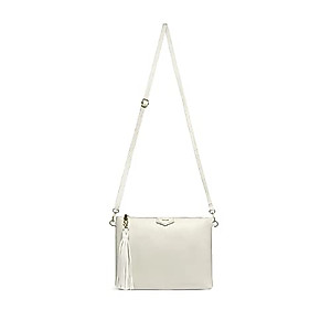 Pixie Mood Michelle 11 x 8.25 Vegan Leather Clutch, Coconut Cream