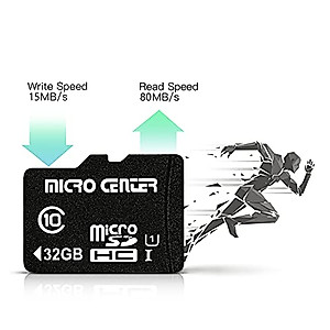 Micro Center 32GB Class 10 Micro SDHC Flash Memory Card 10 Pack with Adapter for Mobile Device Storage Phone, Tablet, Drone & Full HD Video Recording - 80MB/s UHS-I, C10, U1 (10 Pack)